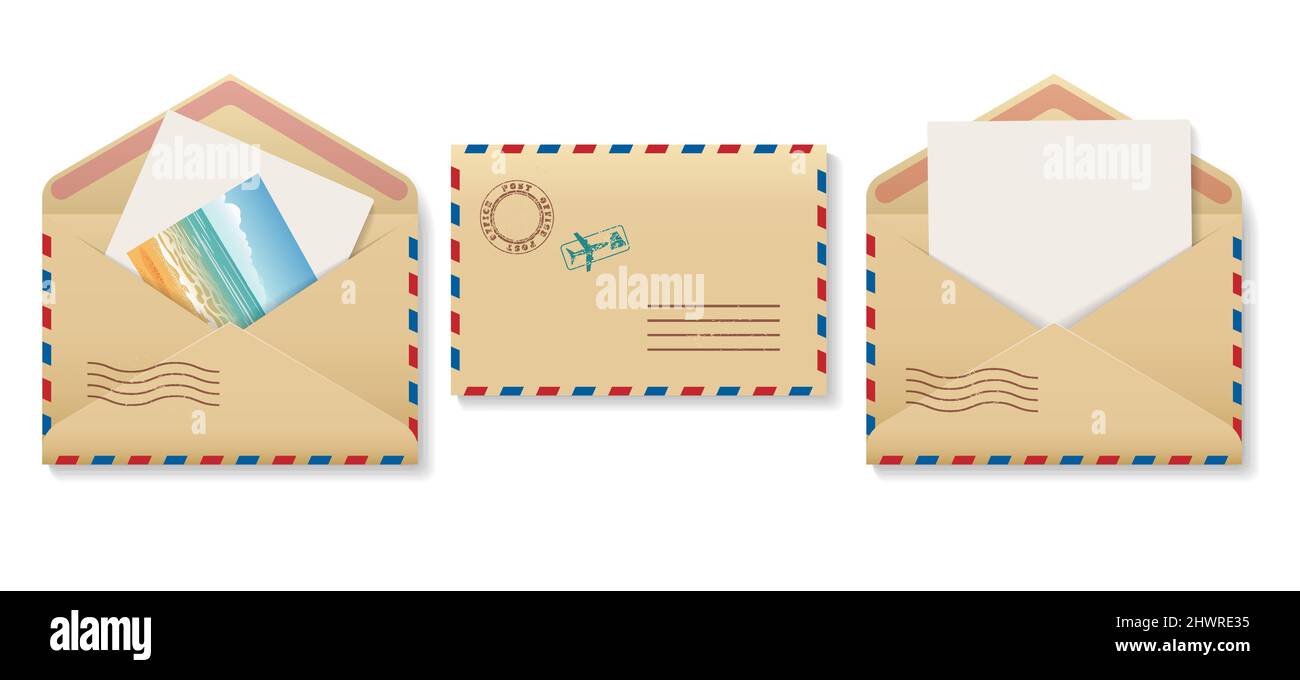 White paper craft envelope Stock Vector Images - Alamy