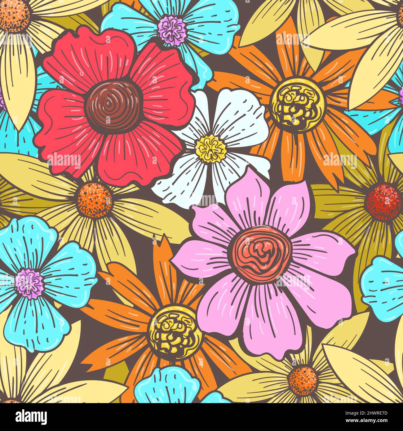 1960s floral hi-res stock photography and images - Alamy