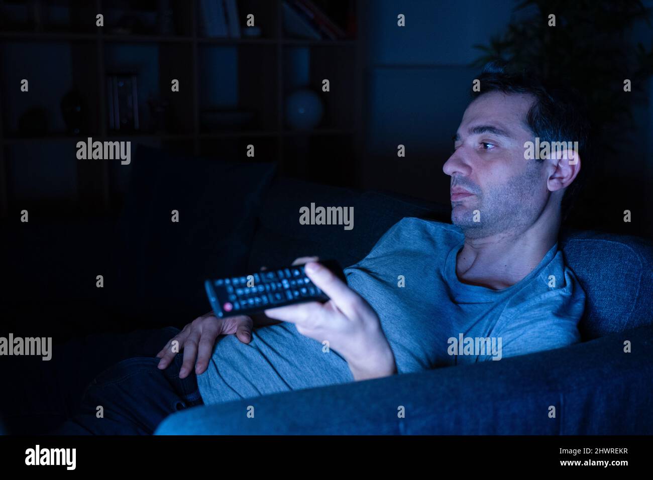 Sleep on the sofa man late hi-res stock photography and images - Alamy