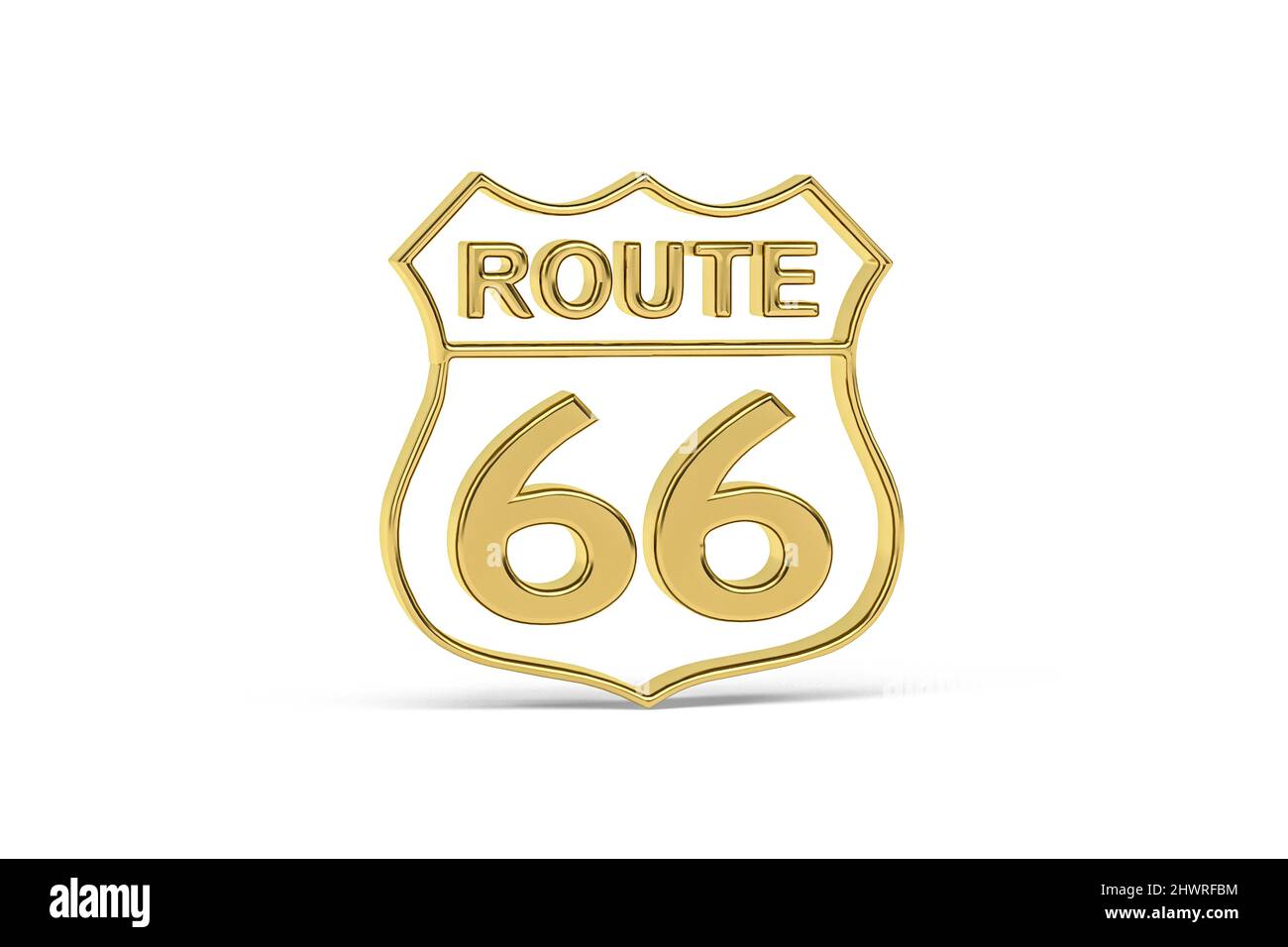 Golden 3d road sign isolated on white background - 3d render Stock ...