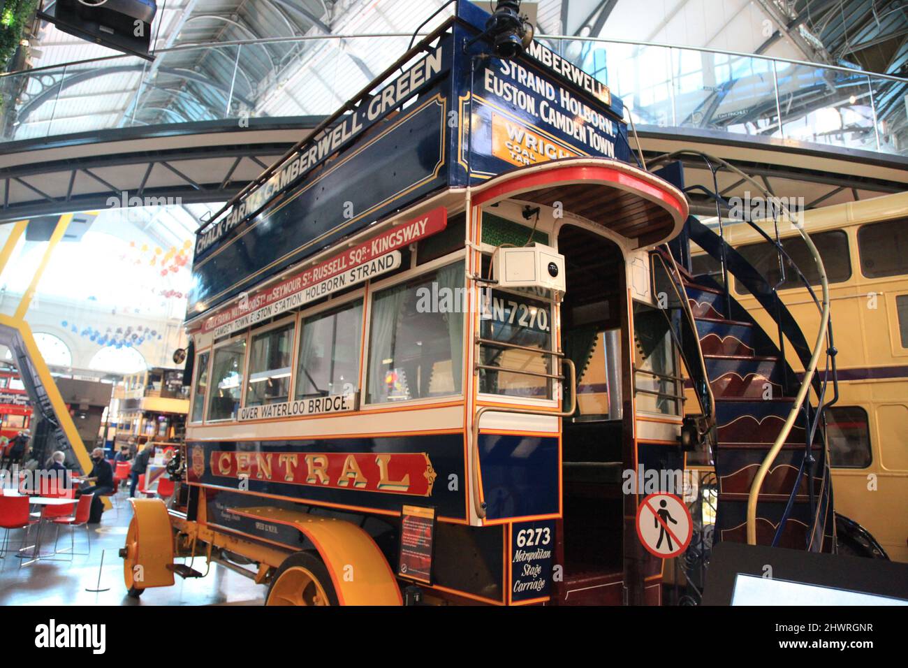 London's Transport Museum, Exhibition floor with its buses and ...