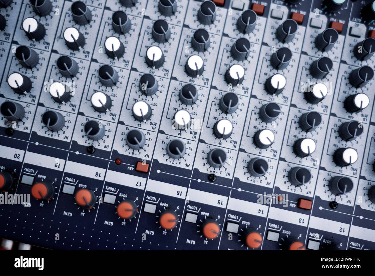Sound engineer using mixing console to produce a sound track Stock ...