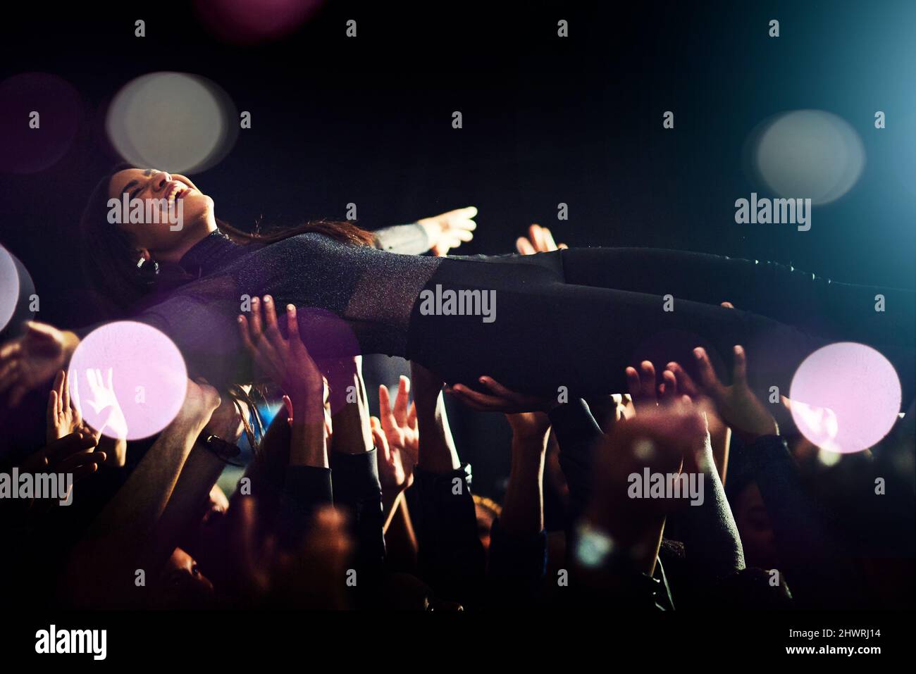 Talk about having fun. Cropped shot of an attractive young woman being ...