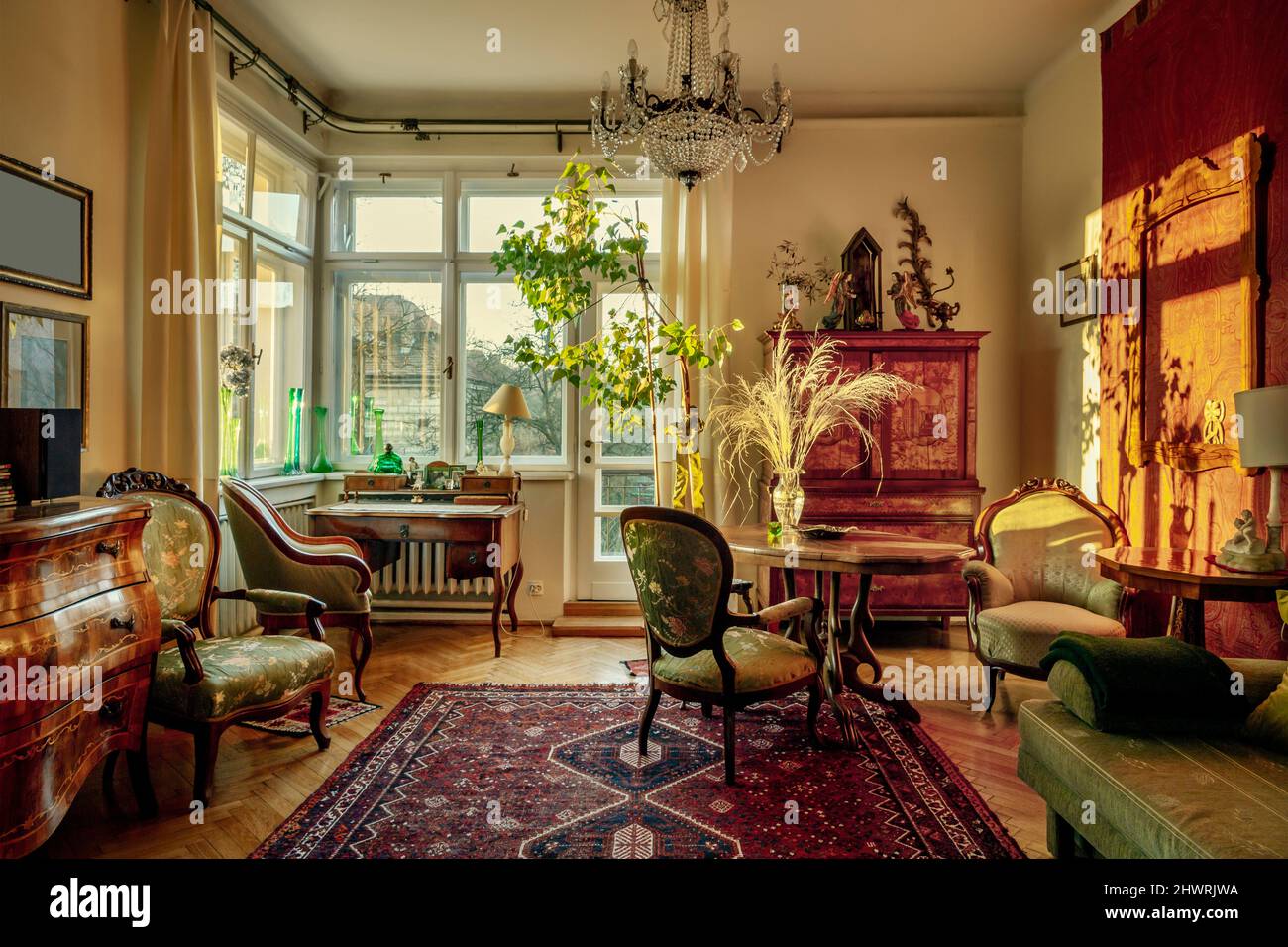 Living room full of antique furnitre, house interior design Stock Photo ...