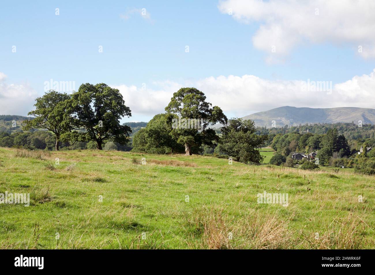 The Coniston Fells viewed from near Hawkshead the Lake District England ...