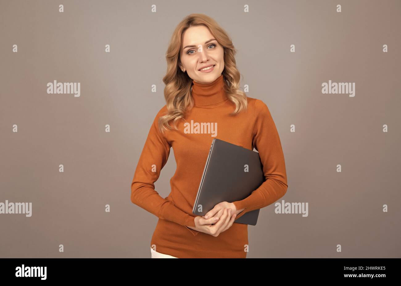 modern wireless laptop. programmer use pc. businesswoman with laptop ...