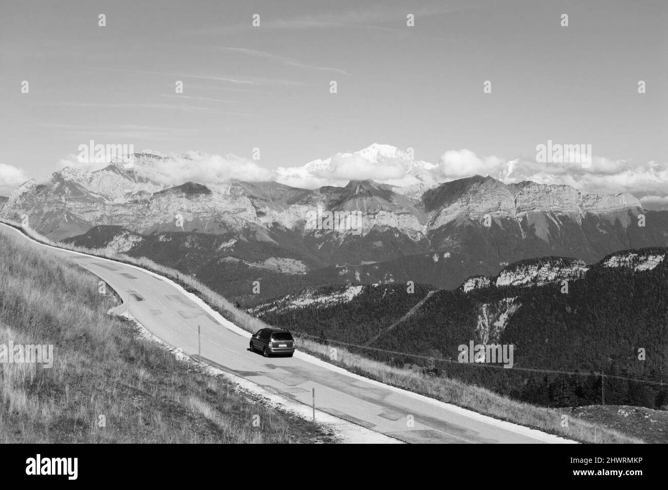 Car park in alps Black and White Stock Photos & Images - Alamy