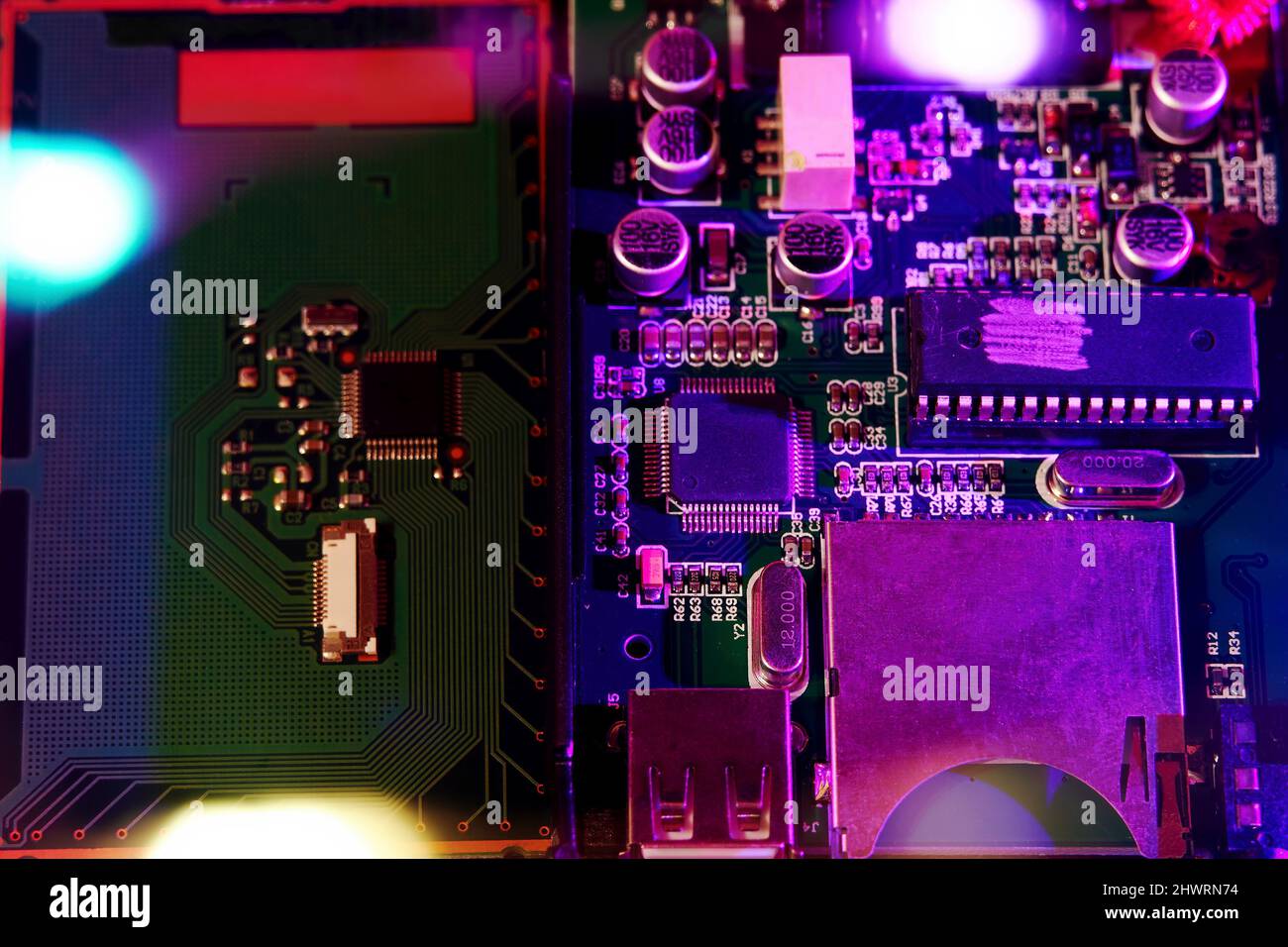PCB and microchip and microprocessor backgrounds for quantum computing ...