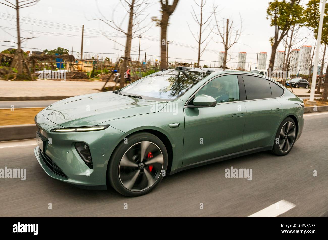 A Nio ET7 Premier Version being driven on an official media test in ...