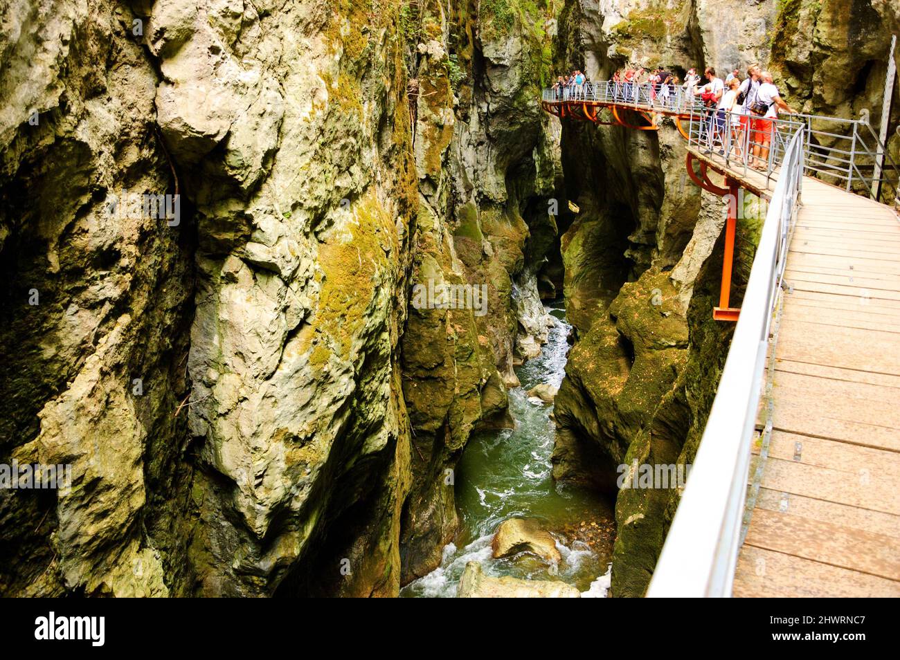 HAUTE-SAVOIE, FRANCE - AUGUST 23, 2015: Tourists admire beautiful ...