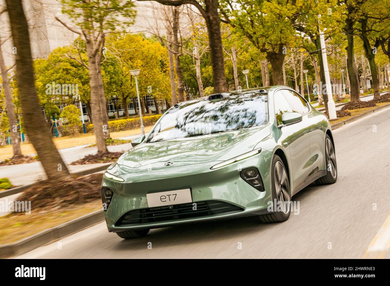A Nio ET7 Premier Version being driven on an official media test in ...