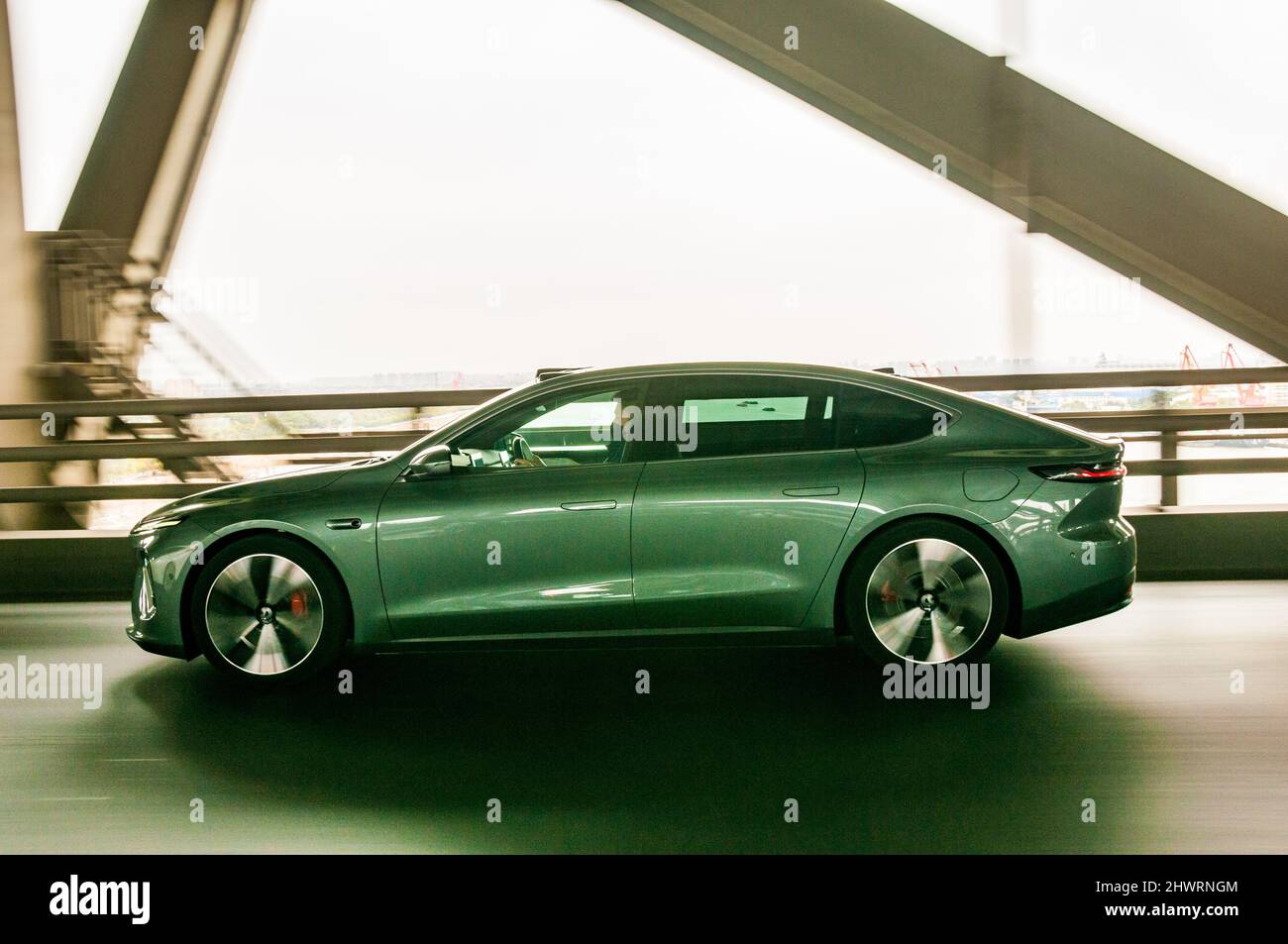 A Nio ET7 Premier Version being driven on an official media test in ...