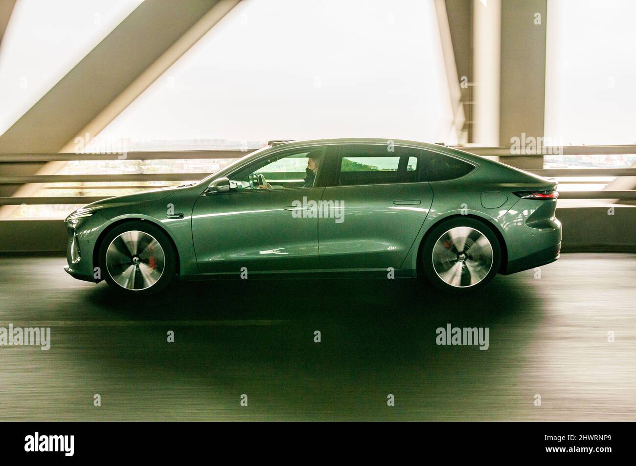 A Nio ET7 Premier Version being driven on an official media test in ...