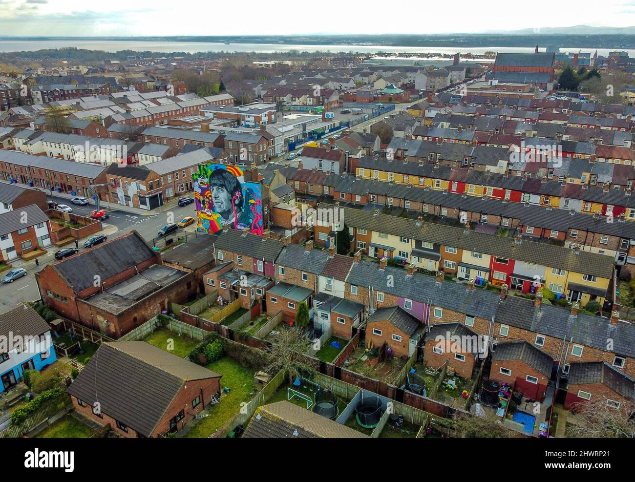A mural of Ringo Starr, commissioned by Liverpool artist John Culshaw ...