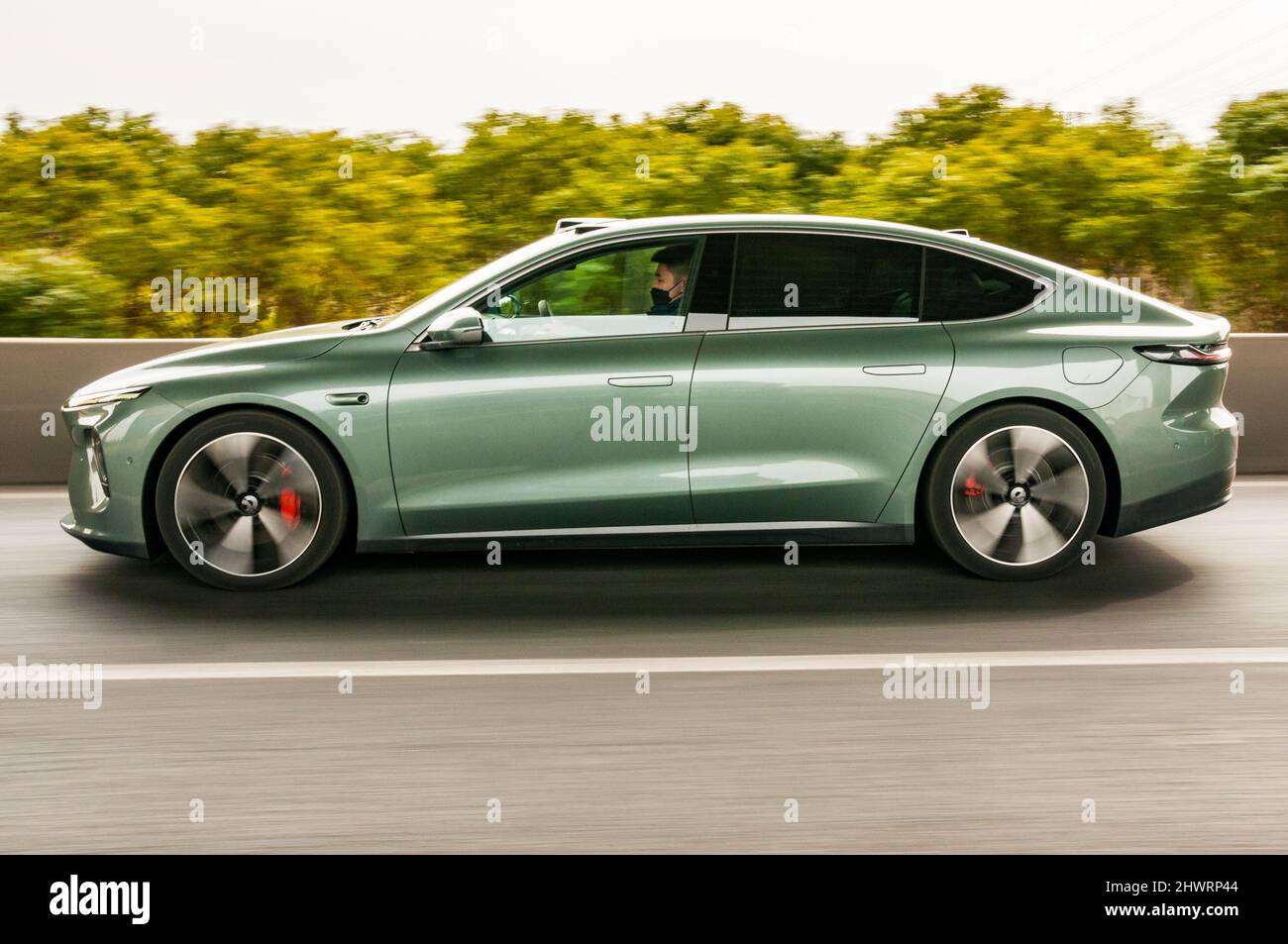 A Nio ET7 Premier Version being driven on an official media test in ...