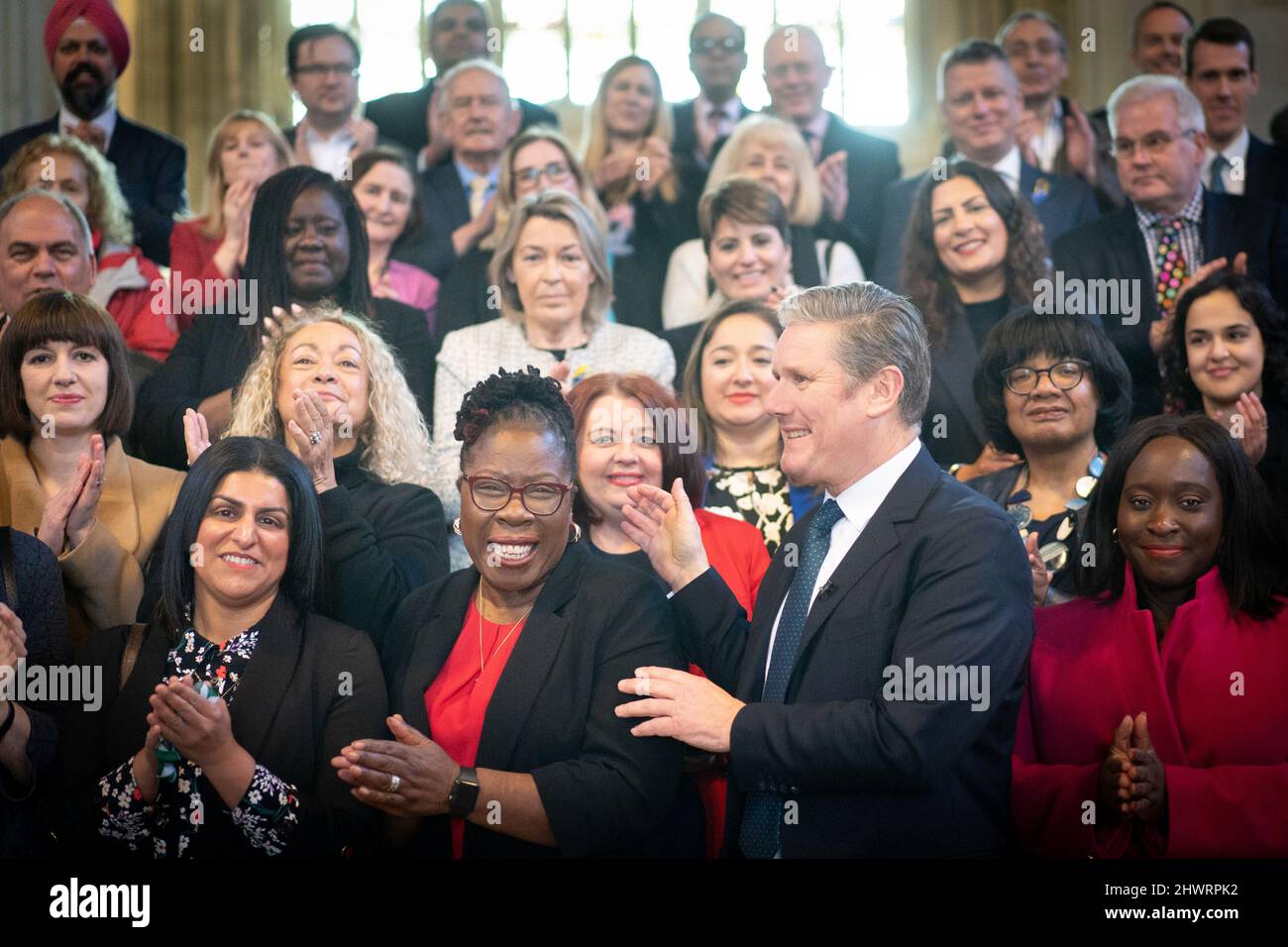 Labour Party leader Sir Keir Starmer welcomes Paulette Hamilton, the ...