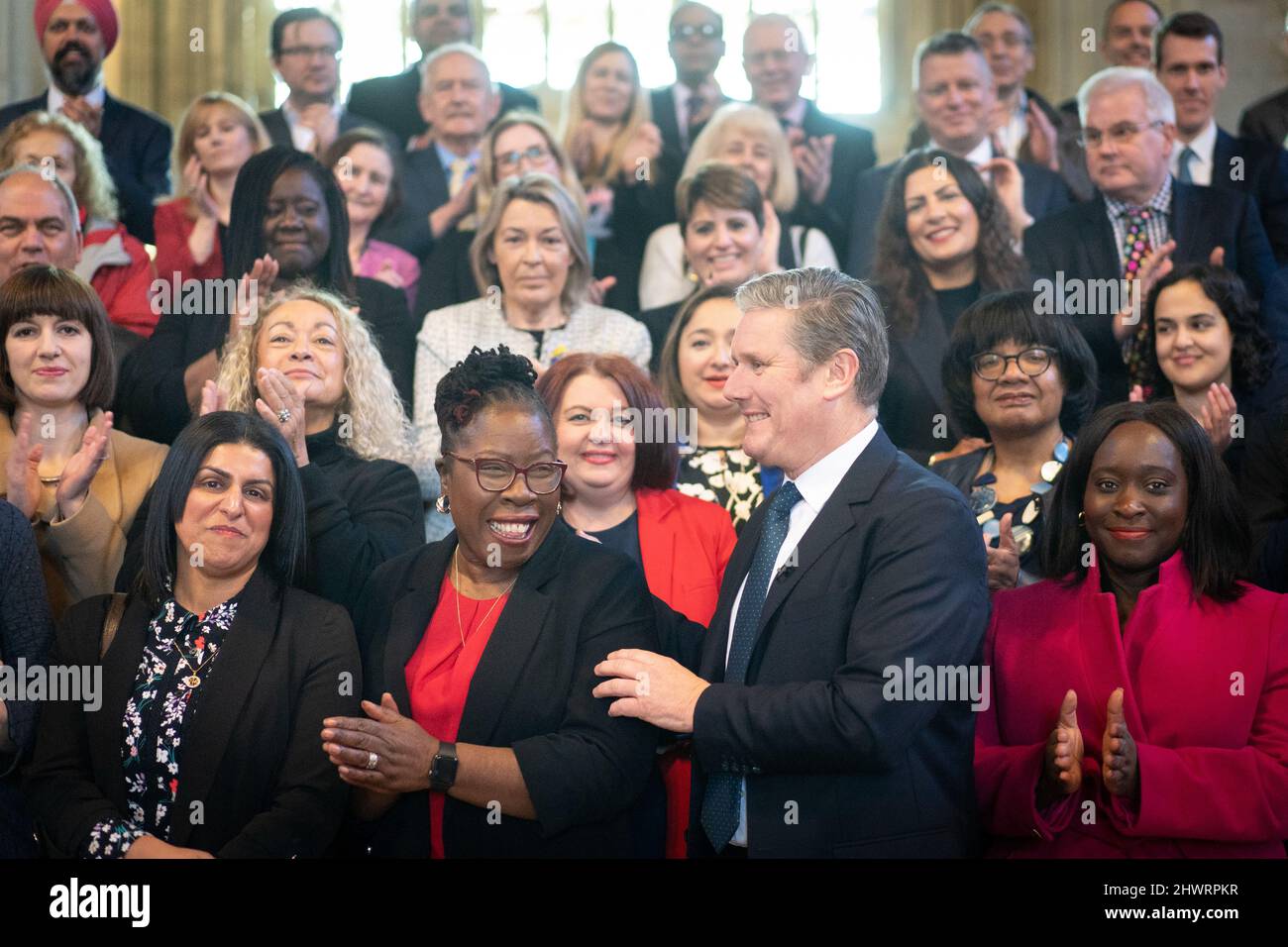 Labour Party leader Sir Keir Starmer welcomes Paulette Hamilton, the ...