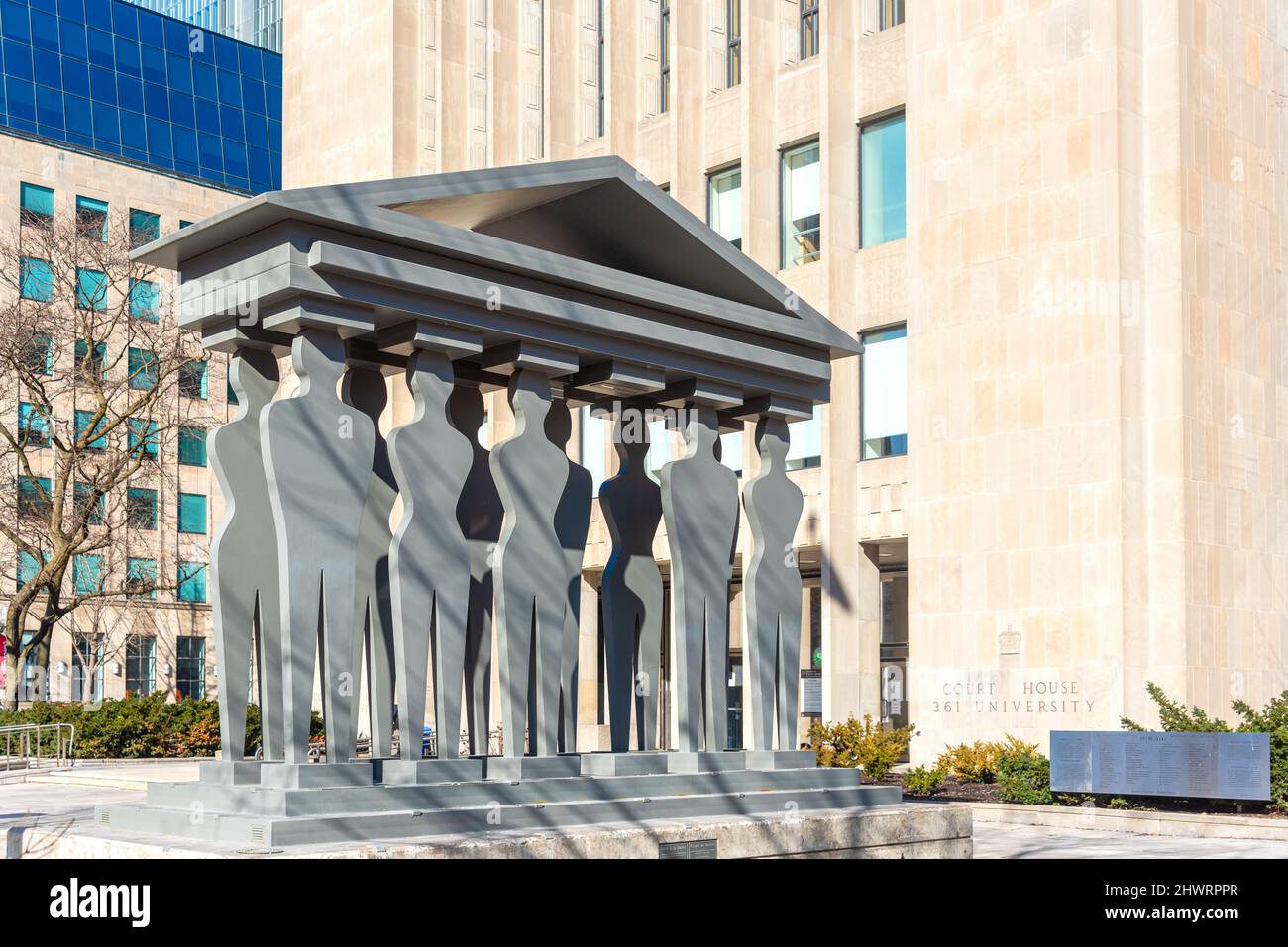 Toronto, Canada - March 7, 2022: Pillars of Justice by Edwina Sandys ...