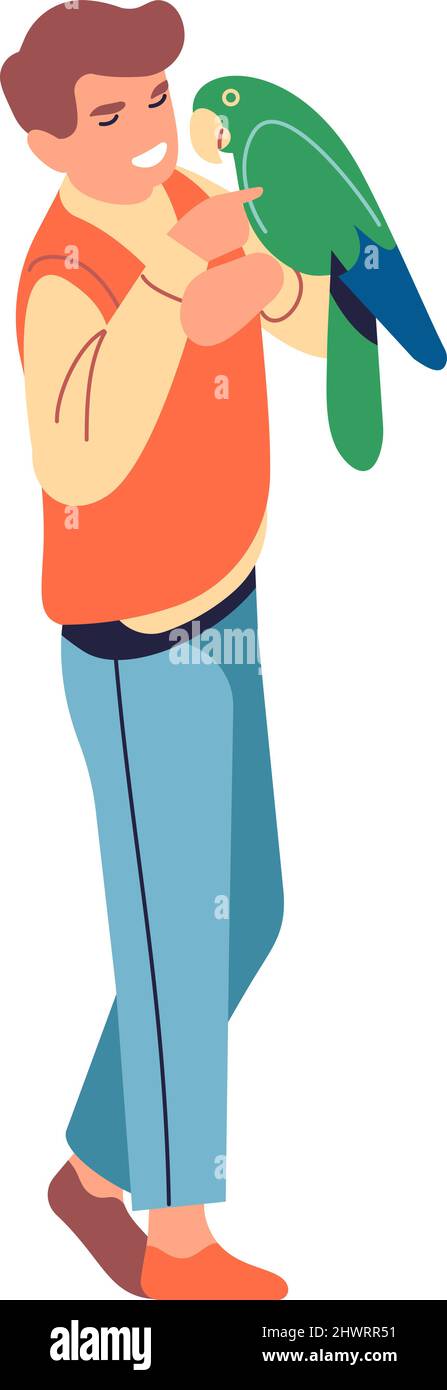 Talking parrot and person Stock Vector Images - Alamy