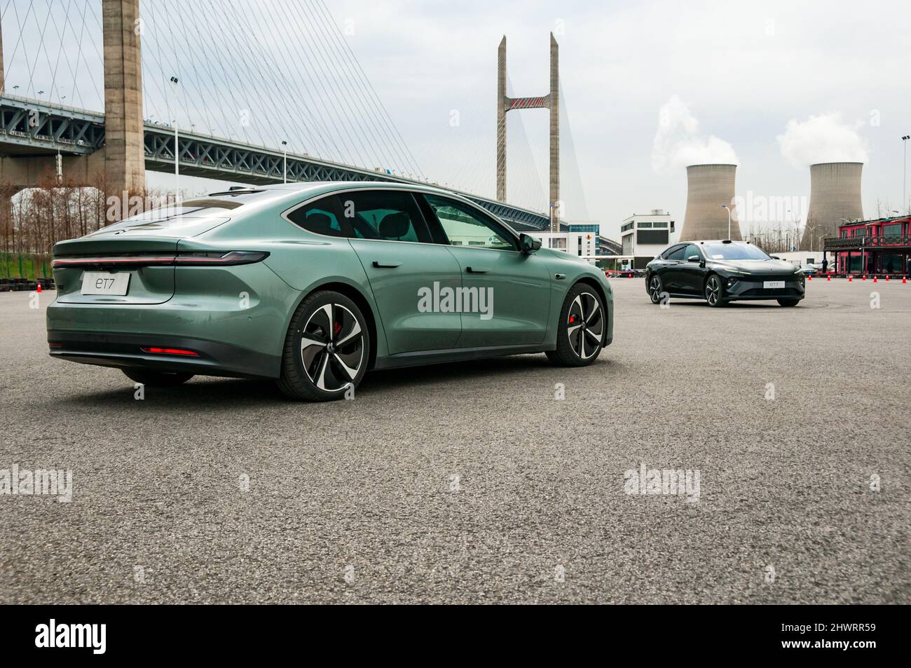 A Nio ET7 Premier Version stationary during an official media test in ...