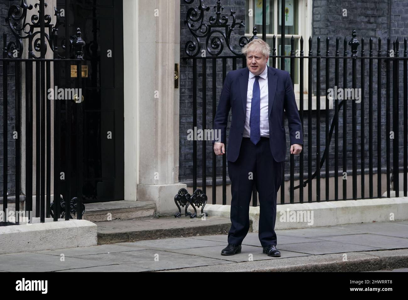 Prime Minister Boris Johnson waits to Dutch Prime Minister Mark Rutte ...