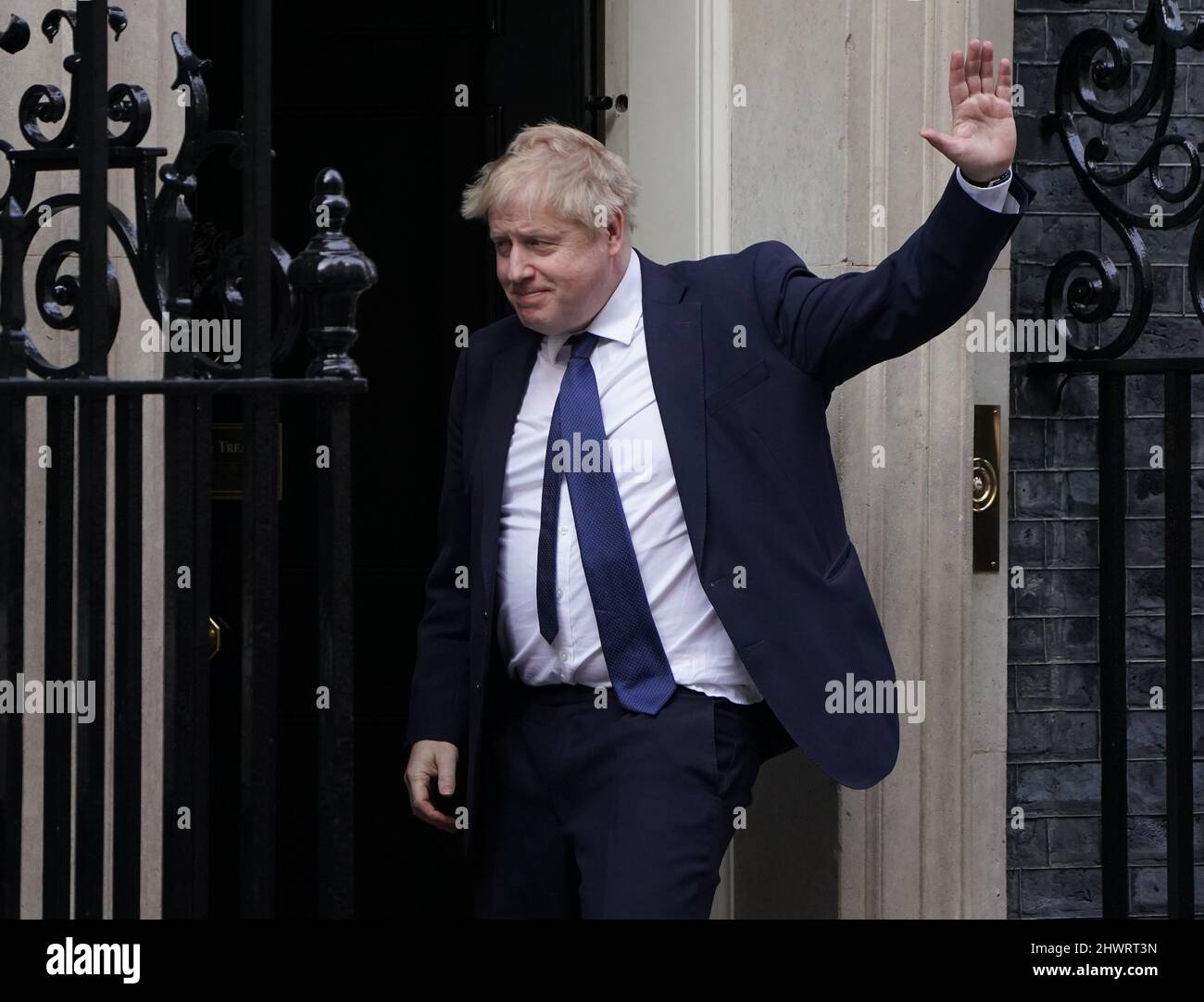 Prime Minister Boris Johnson outside 10 Downing Street, London. Picture ...