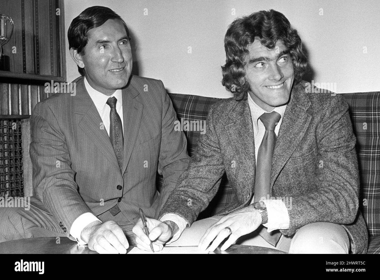 File photo dated 28-09-1972 of Ted MacDougall (right) and Frank O ...