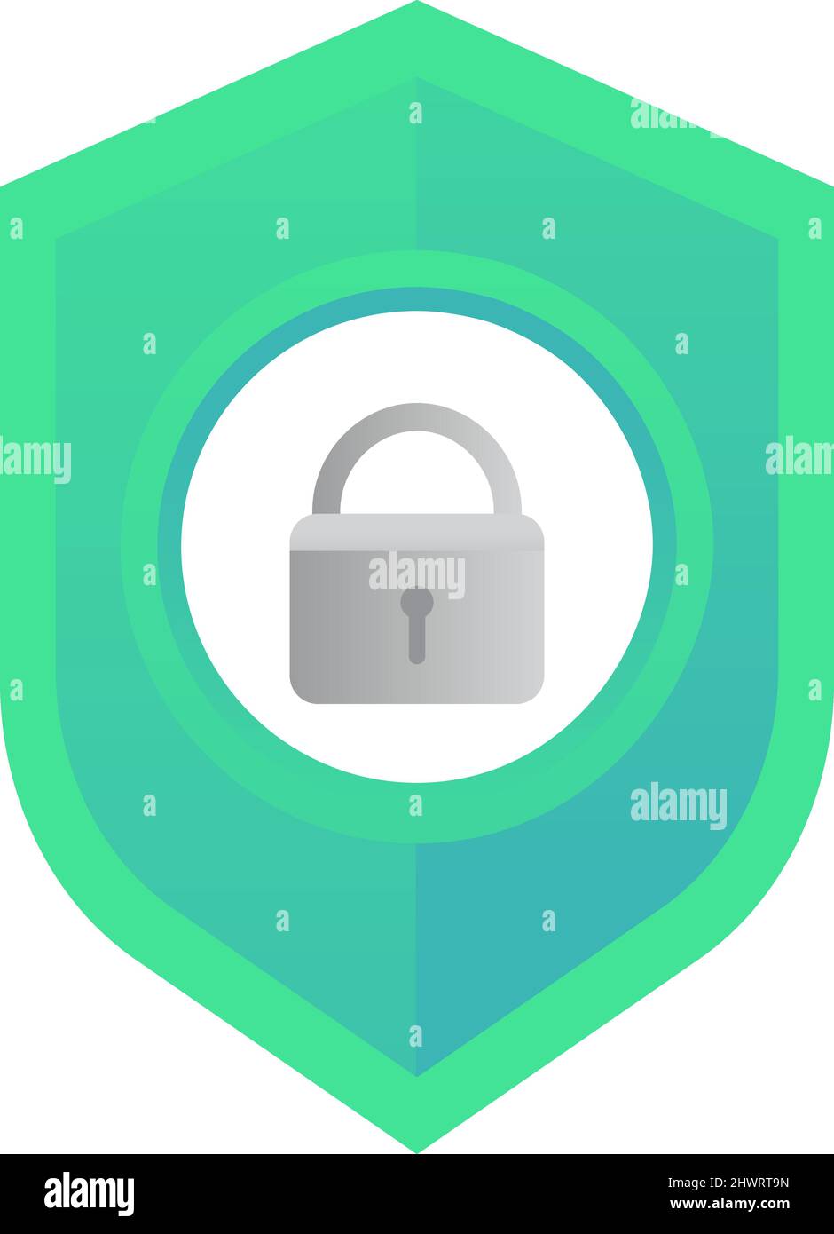 Shield and lock icon vector. Safety protect and defense guarantee logo ...
