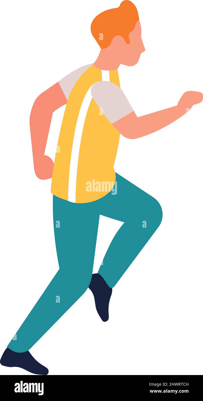 Young man running away. Guy self rescuing in hurry Stock Vector Image ...