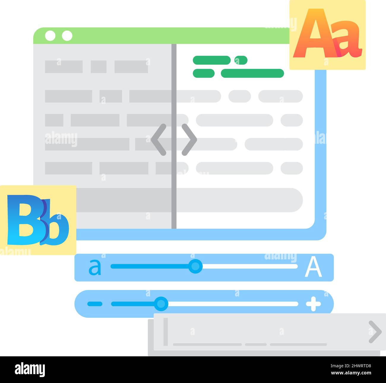 Choose font letter size for text editor or ebook reader app vector icon ...