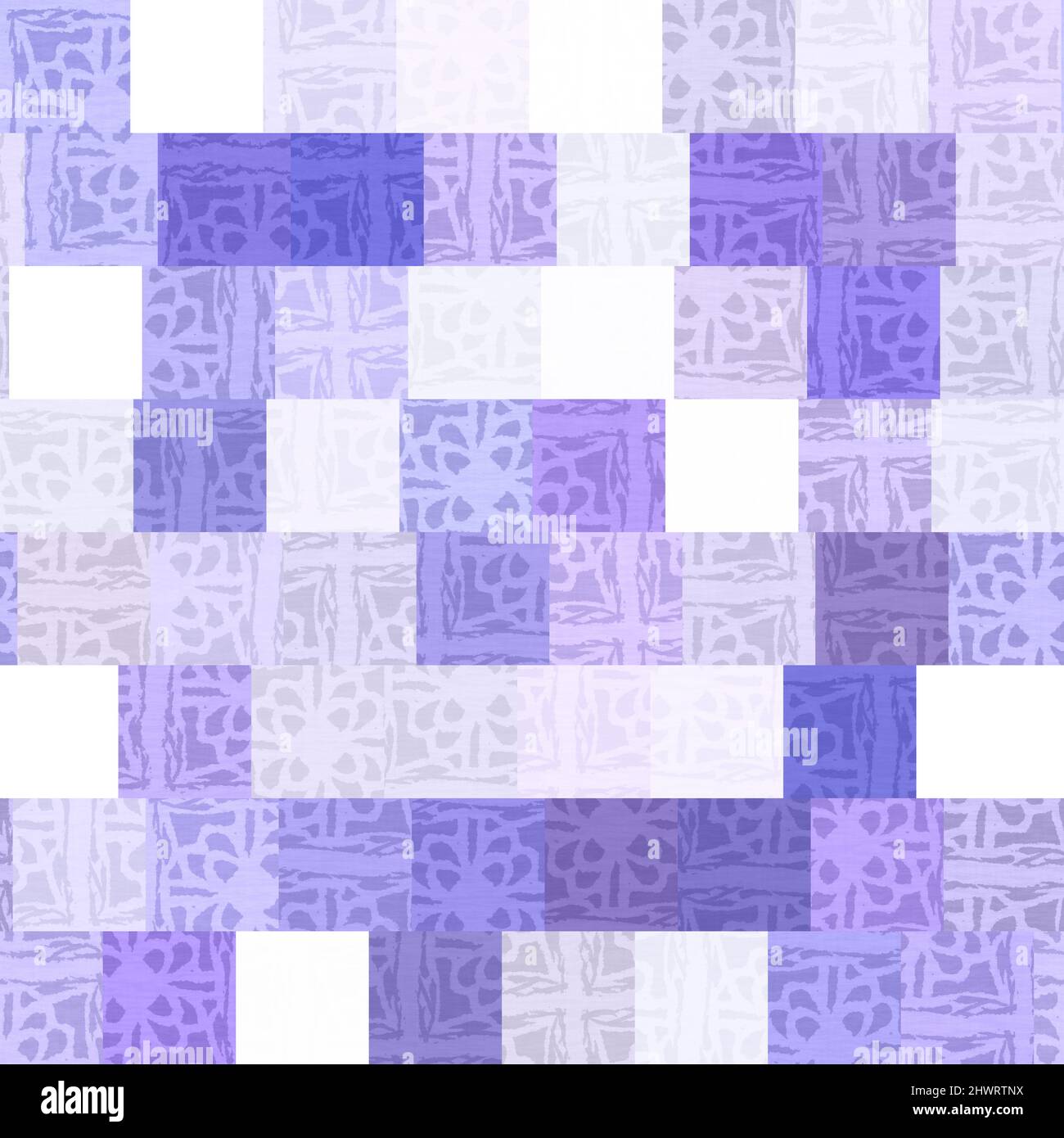 Random patchwork purple mosaic pixel grid seamless pattern. Modern ...