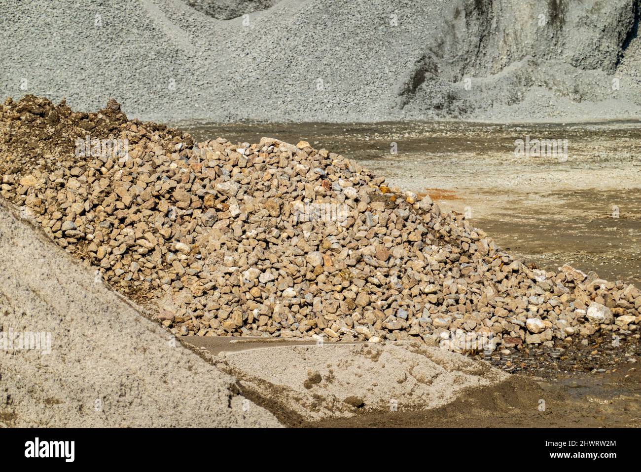 Pile of small rock aggregate in construction yard Stock Photo - Alamy
