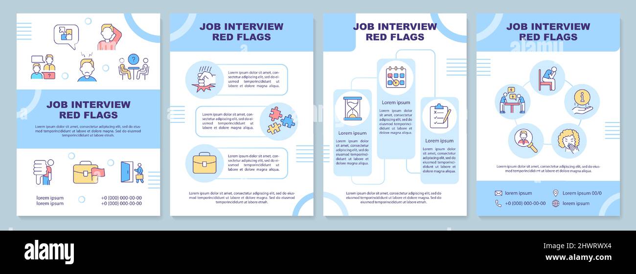 Job interview red flags blue brochure template Stock Vector Image & Art ...
