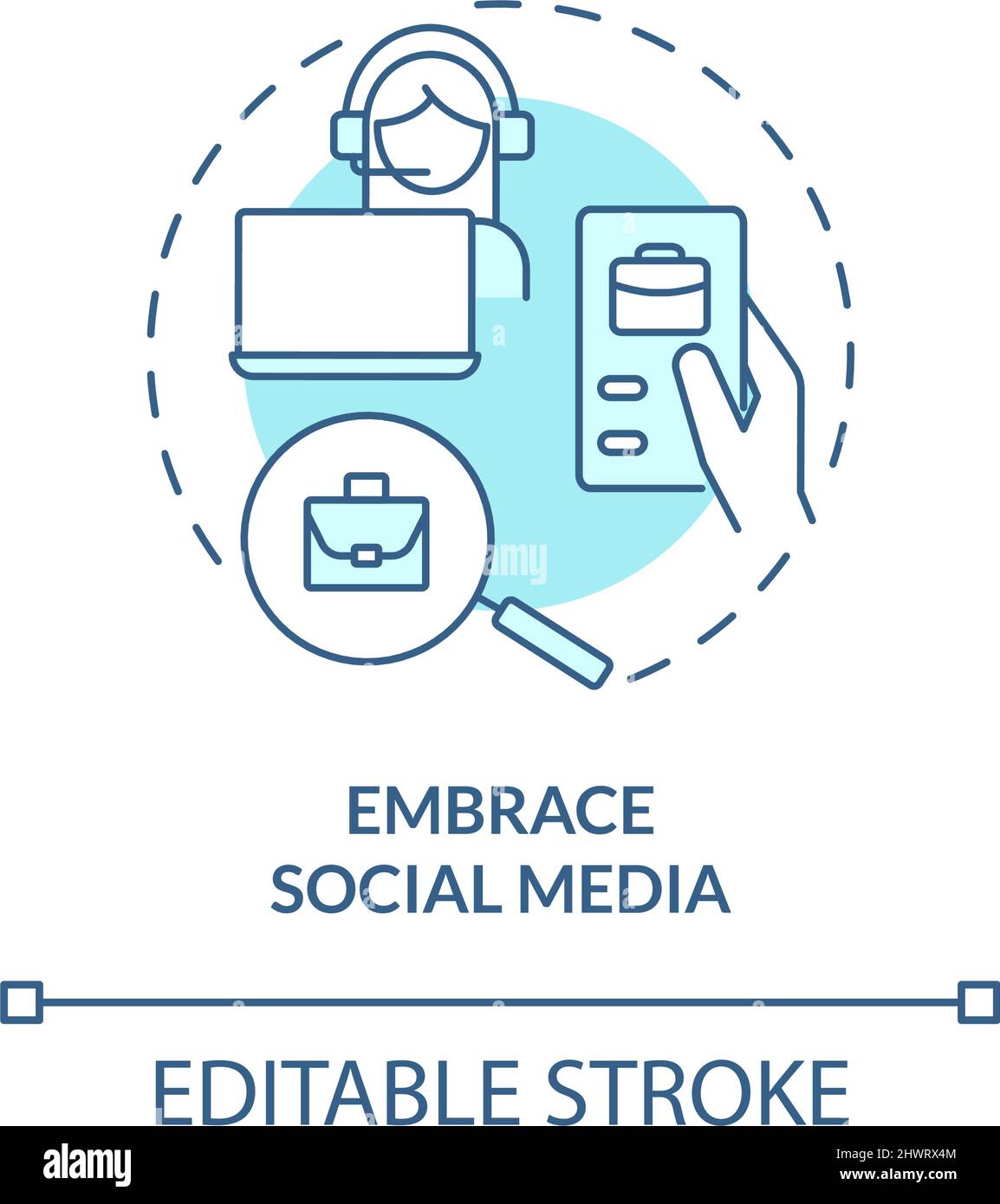 Embrace social media turquoise concept icon Stock Vector Image & Art ...