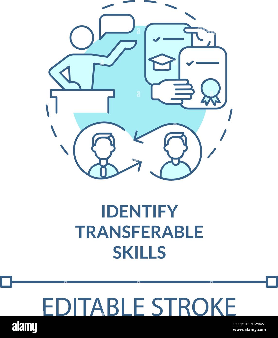 Identify transferable skills turquoise concept icon Stock Vector Image ...