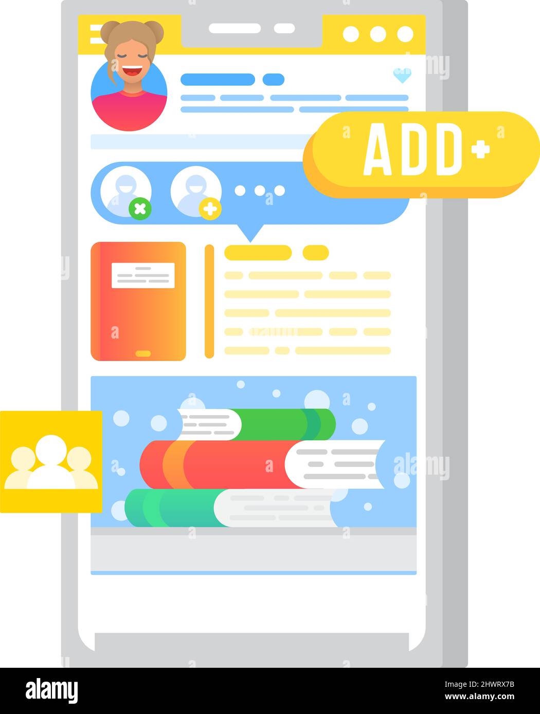 Timetable mobile app to create team for study icon vector. Application ...