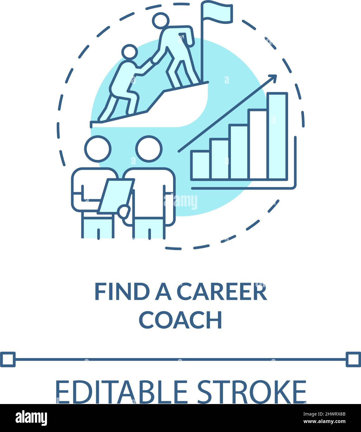 Find career coach turquoise concept icon Stock Vector Image & Art - Alamy