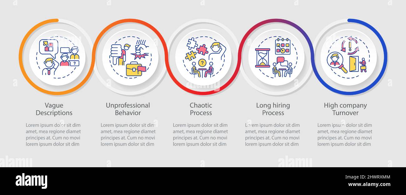 Red lights in employment interview loop infographic template Stock ...