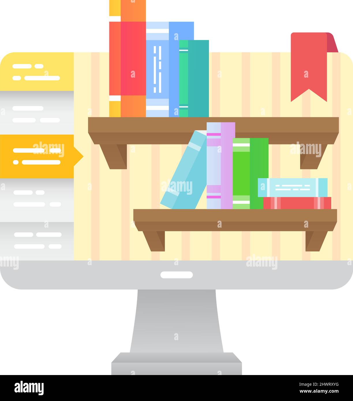 Online digital library flat vector icon. Memories electronic archive ...