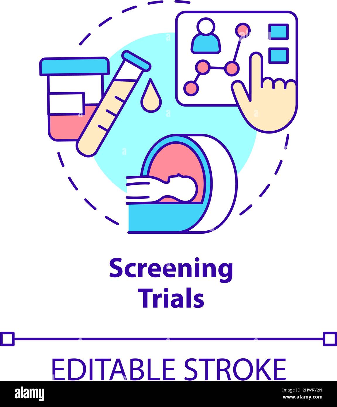 Screening trials concept icon Stock Vector Image & Art - Alamy