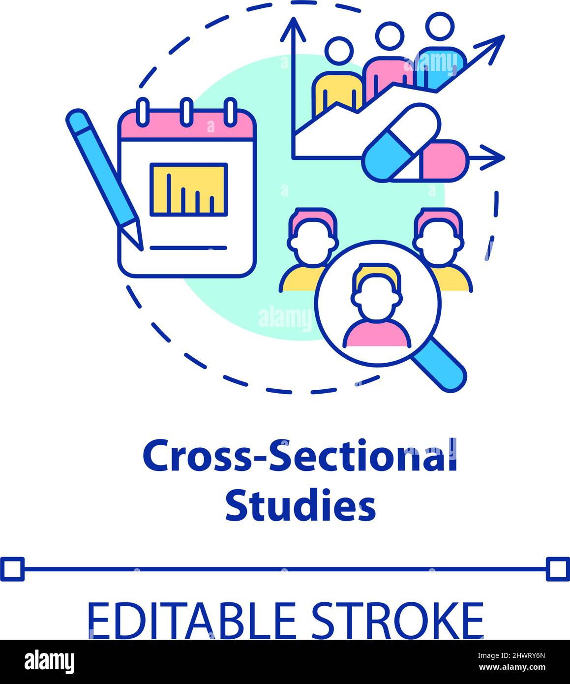 Cross-sectional studies concept icon Stock Vector Image & Art - Alamy