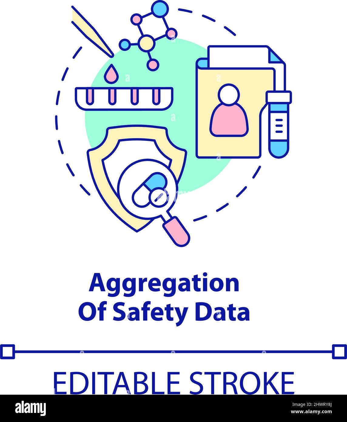 Aggregation of safety data concept icon Stock Vector Image & Art - Alamy