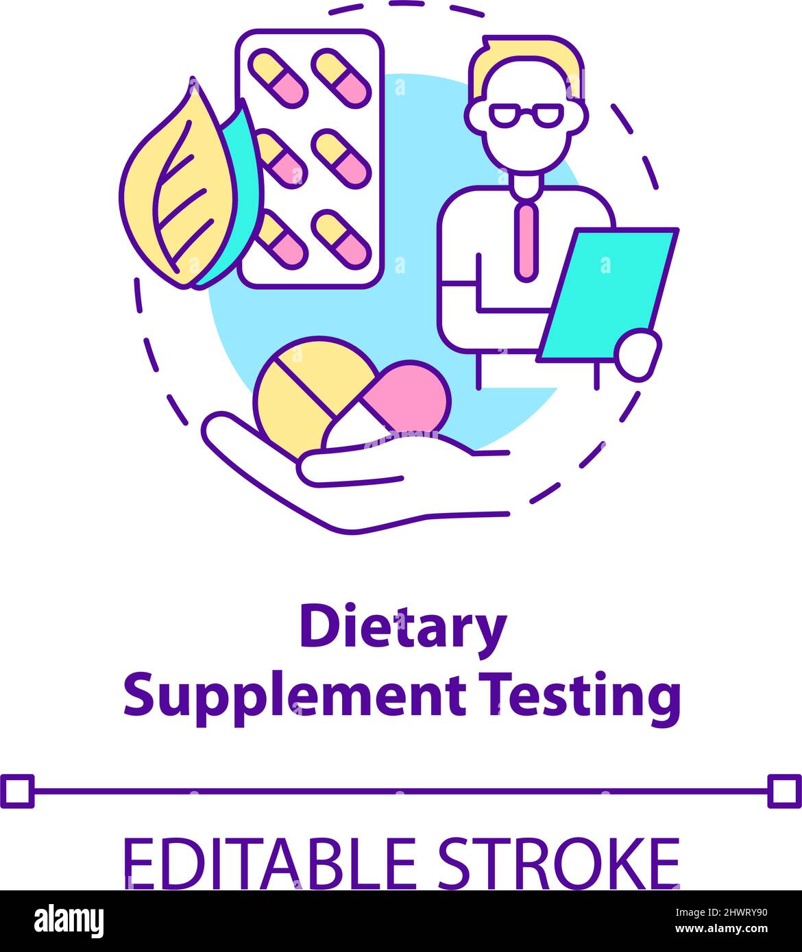 Dietary supplement testing concept icon Stock Vector Image & Art - Alamy