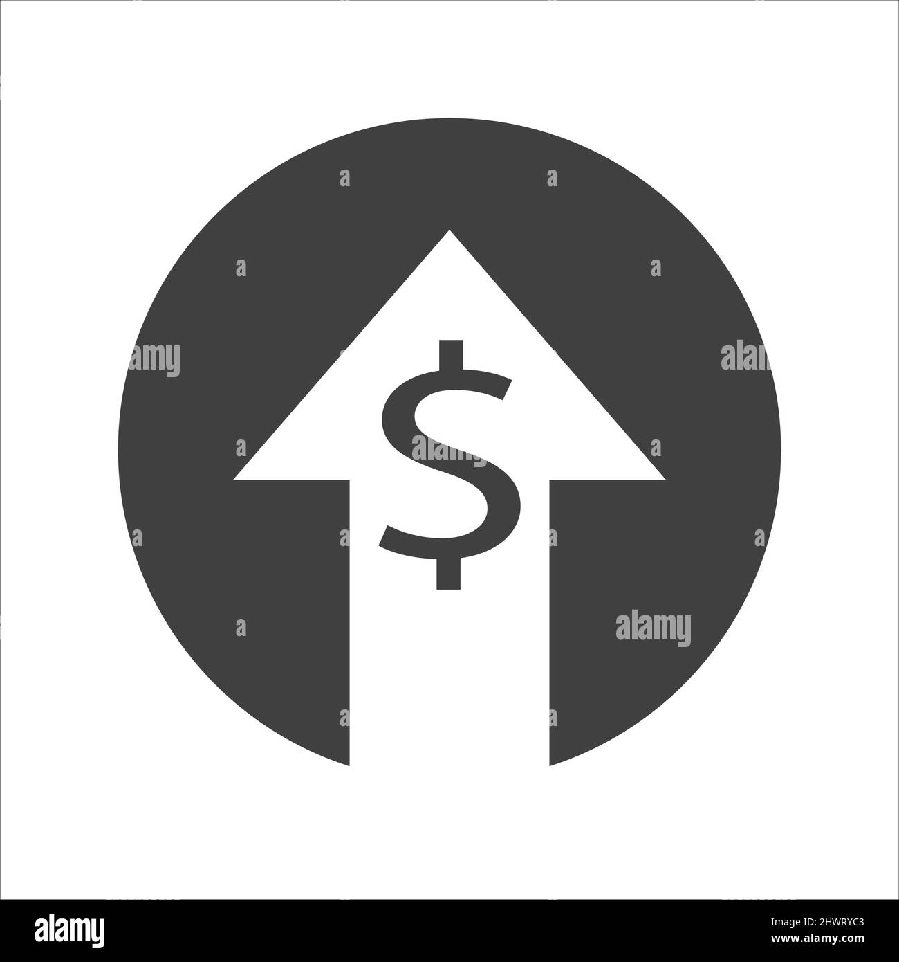 Dollar up Icon Flat Style Isolated Vector Illustration Stock Vector ...