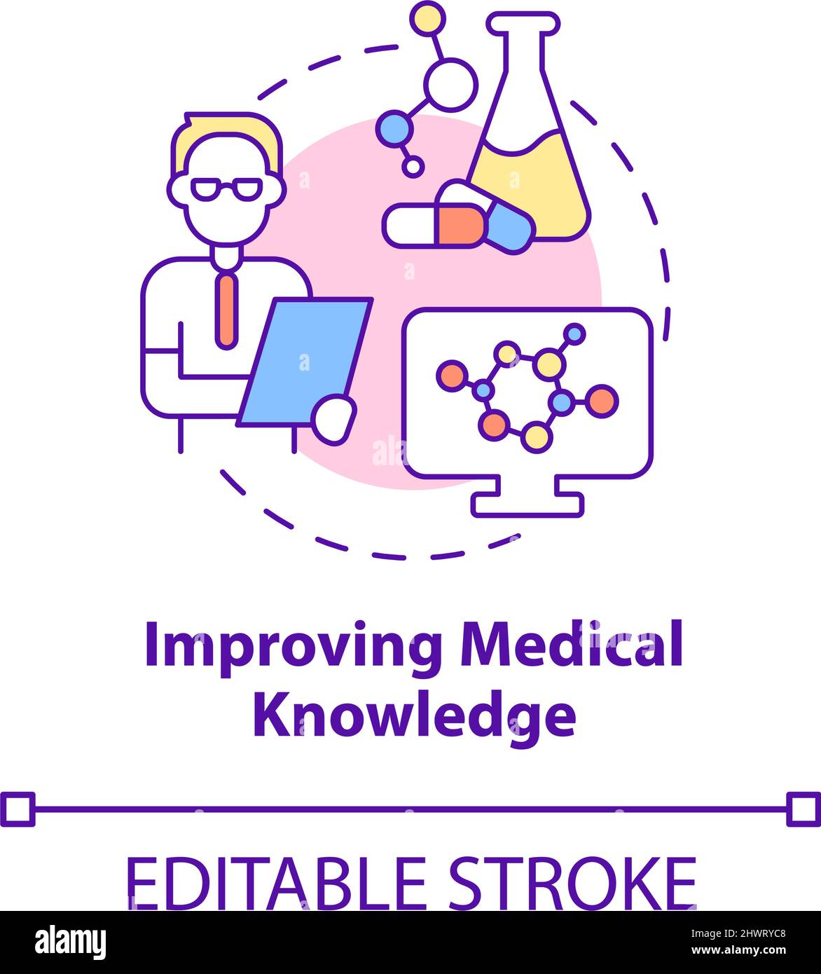 Improving medical knowledge concept icon Stock Vector Image & Art - Alamy