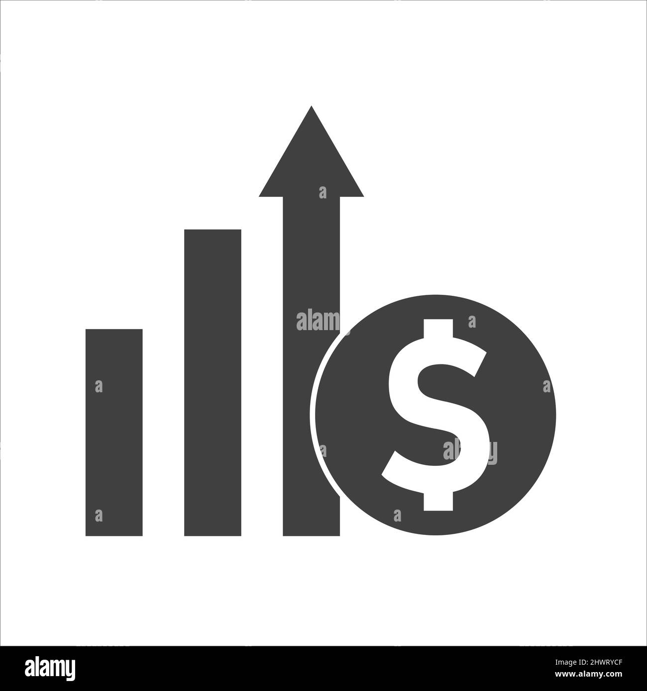 Dollar up Icon Flat Style Isolated Vector Illustration Stock Vector ...