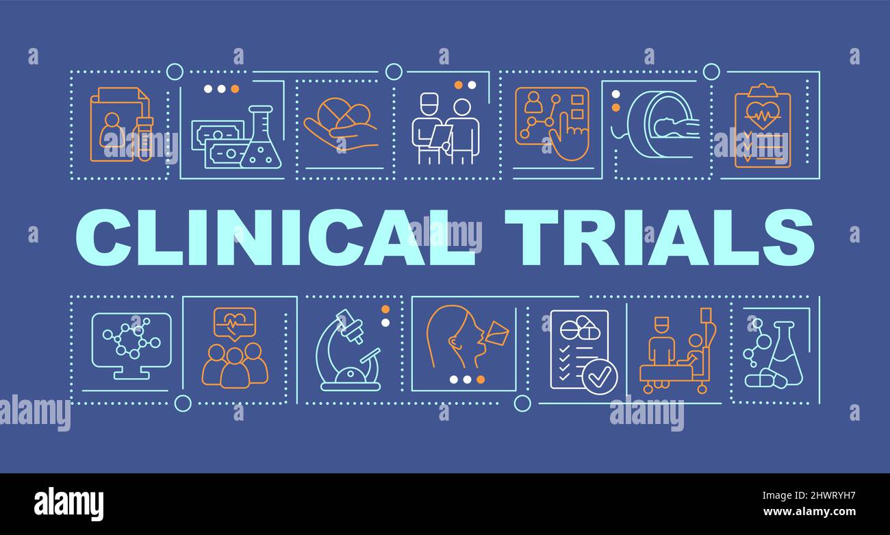 Clinical studies word concepts dark blue banner Stock Vector Image ...