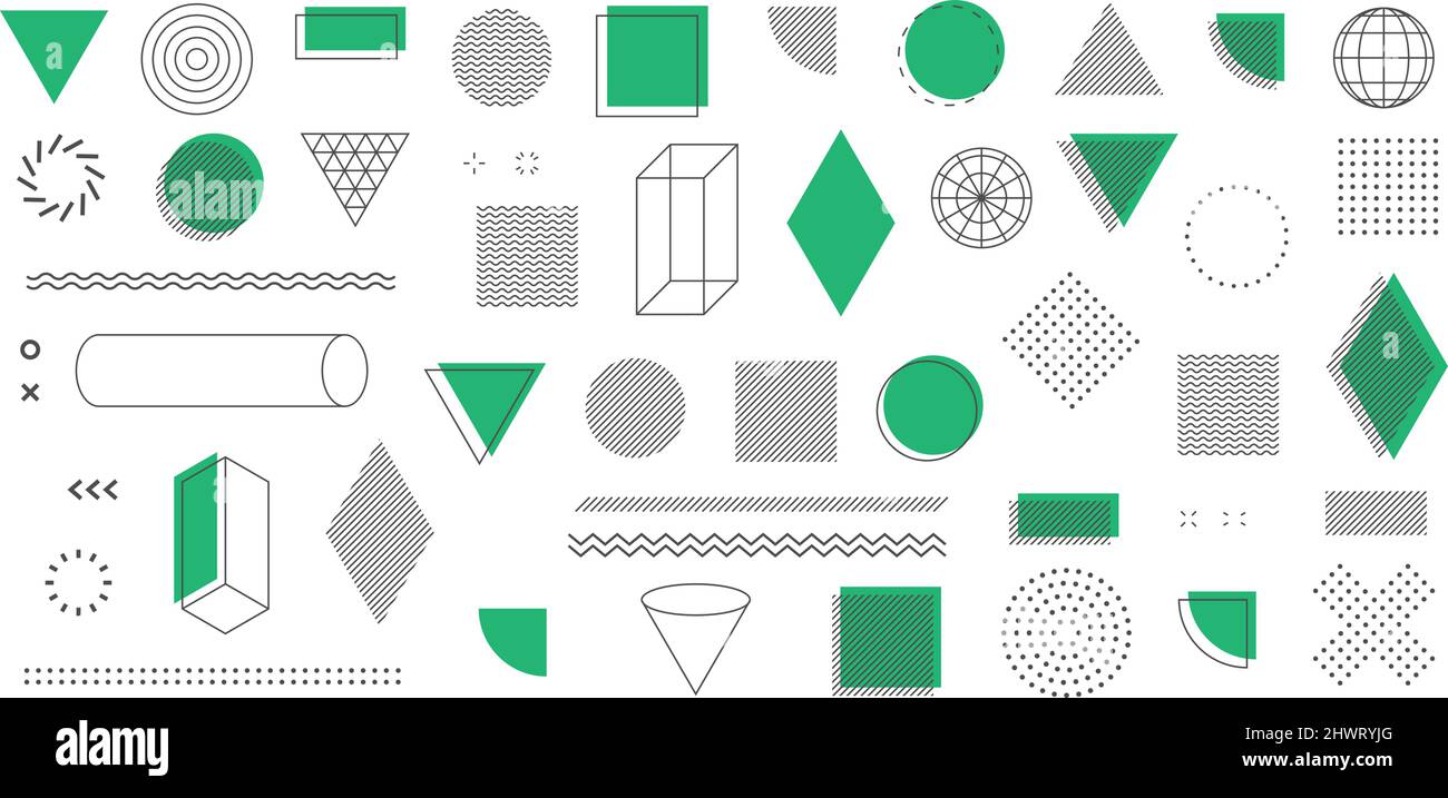Vector set. Geometric shapes. Minimal modern shapes. Minimalist ...