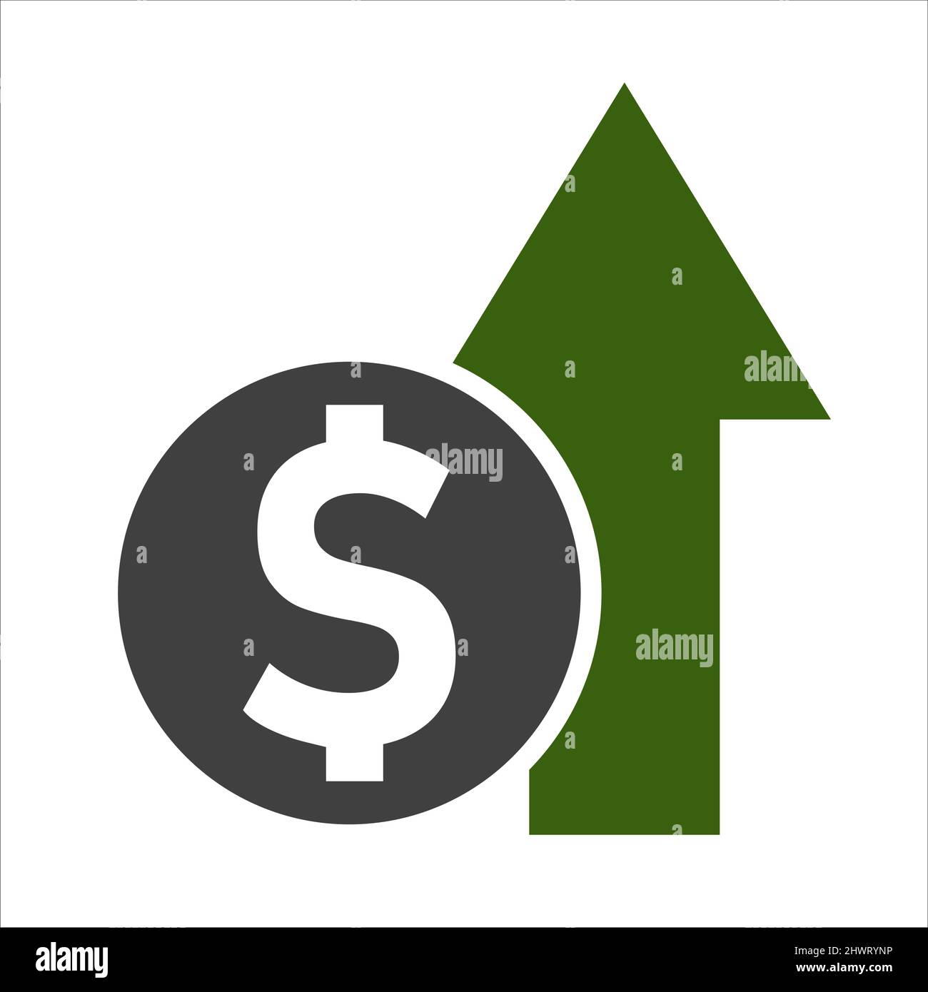 Dollar up Icon Flat Style Isolated Vector Illustration Stock Vector ...