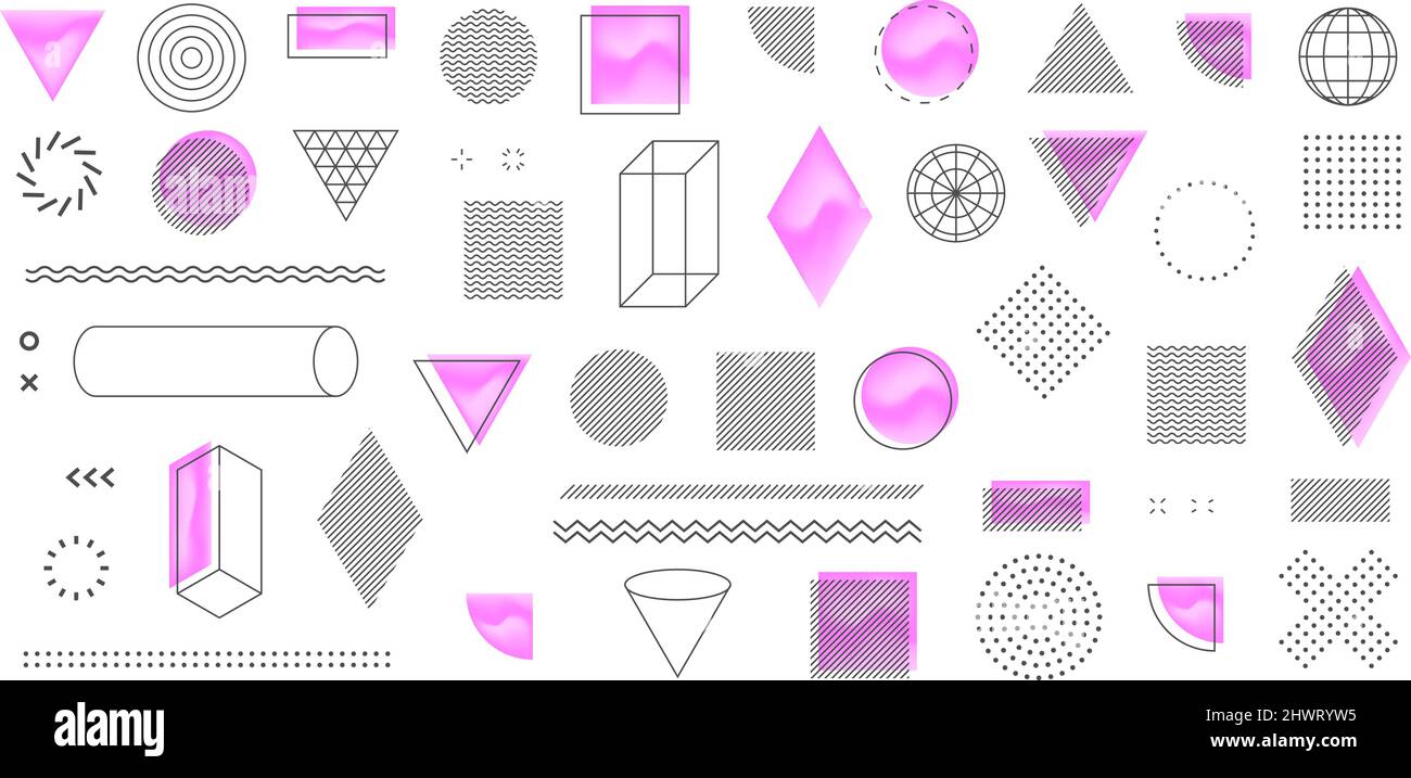Vector set. Geometric shapes. Minimal modern shapes. Minimalist ...